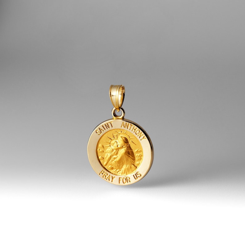 14k Gold St. Anthony Medal Pendant Charm-real Gold St. Anthony Medal ...