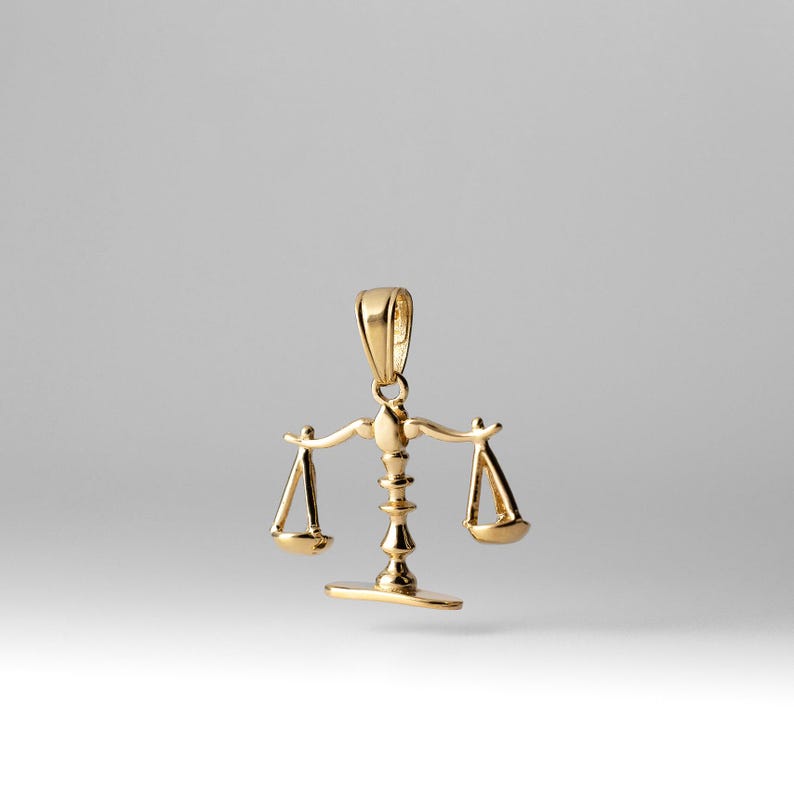 14K Gold Scales of Justice Pendant Necklace: Symbol of Balance - Etsy