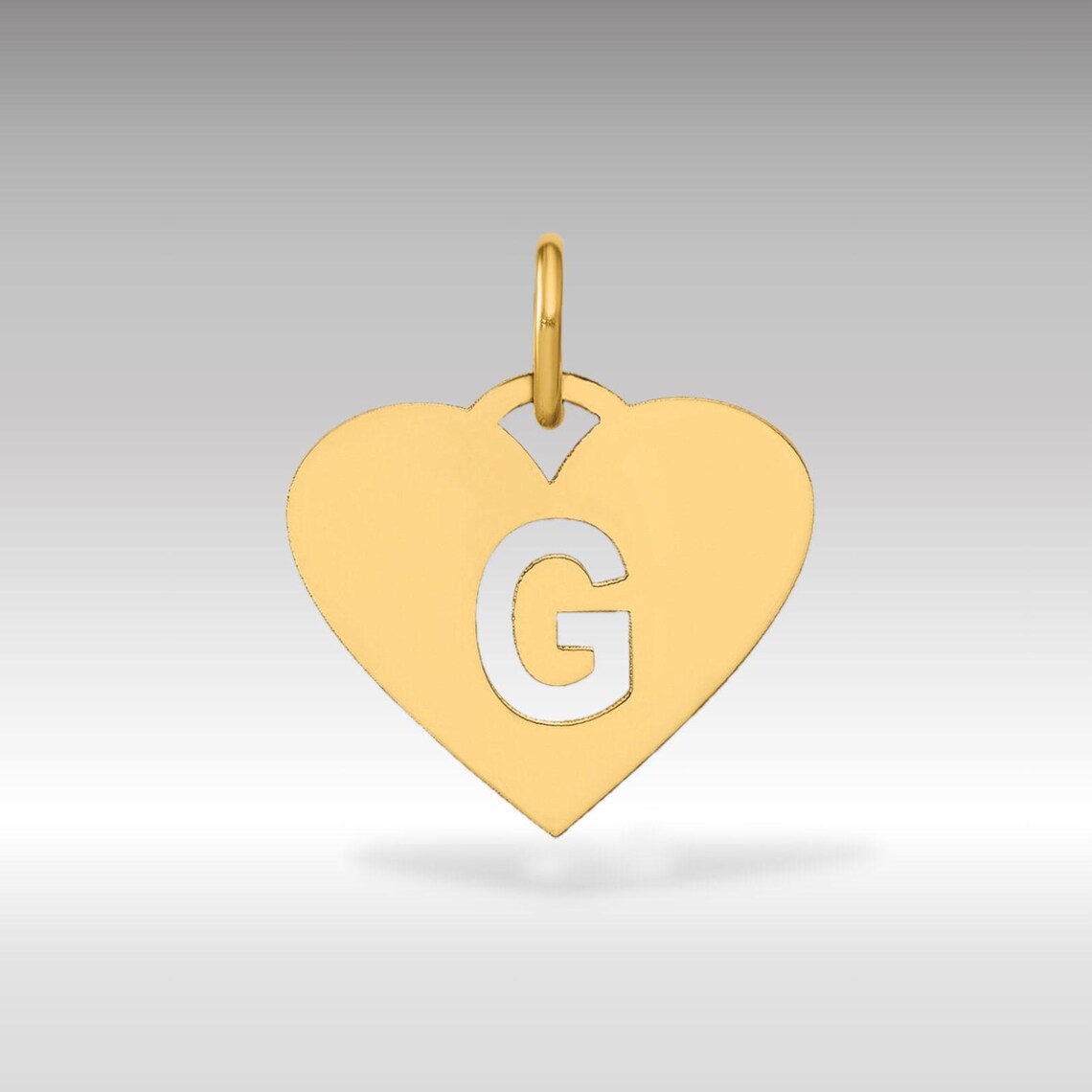 14K Gold Heart Pendant With Letter 'G' - Personalized Elegant Heart ...