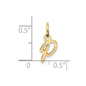 14K Gold Small Script Letter "p" Initial Pendant - Dainty Personalized ...