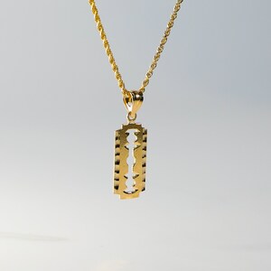 14k Real Gold Razor Blade Pendant/charm Real Gold Razor Blade Pendant ...