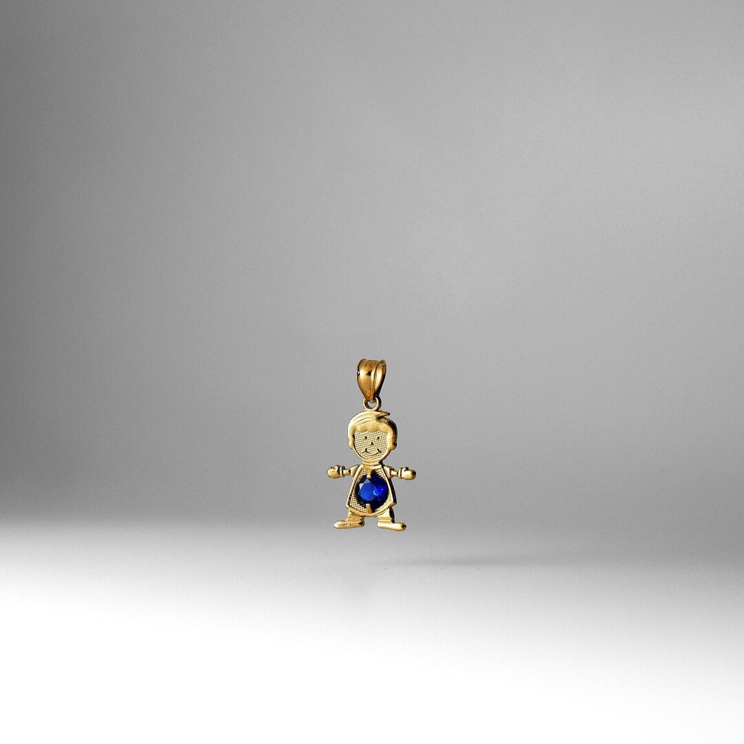 14k Gold September Birthstone Charm for Boys- Gold Boy September ...