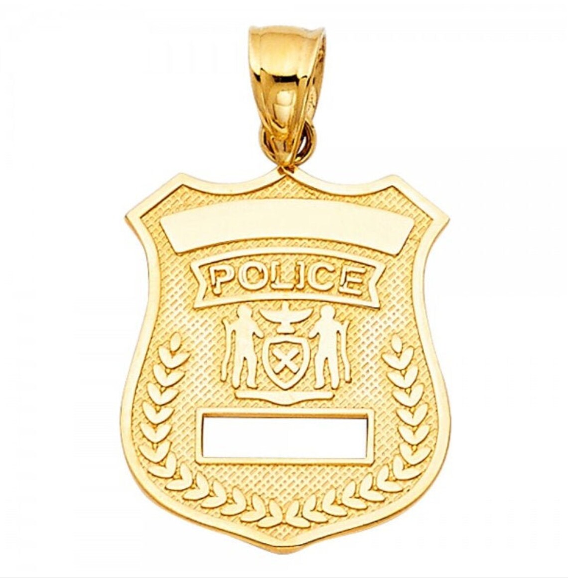 14k Real Gold Police Pendant/Charm Gold Police Badge Pendant | Etsy