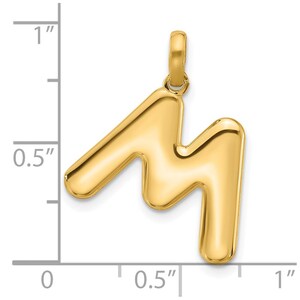 14K Gold Fancy Letter m Initial Pendant Dainty Personalized Pendant for ...