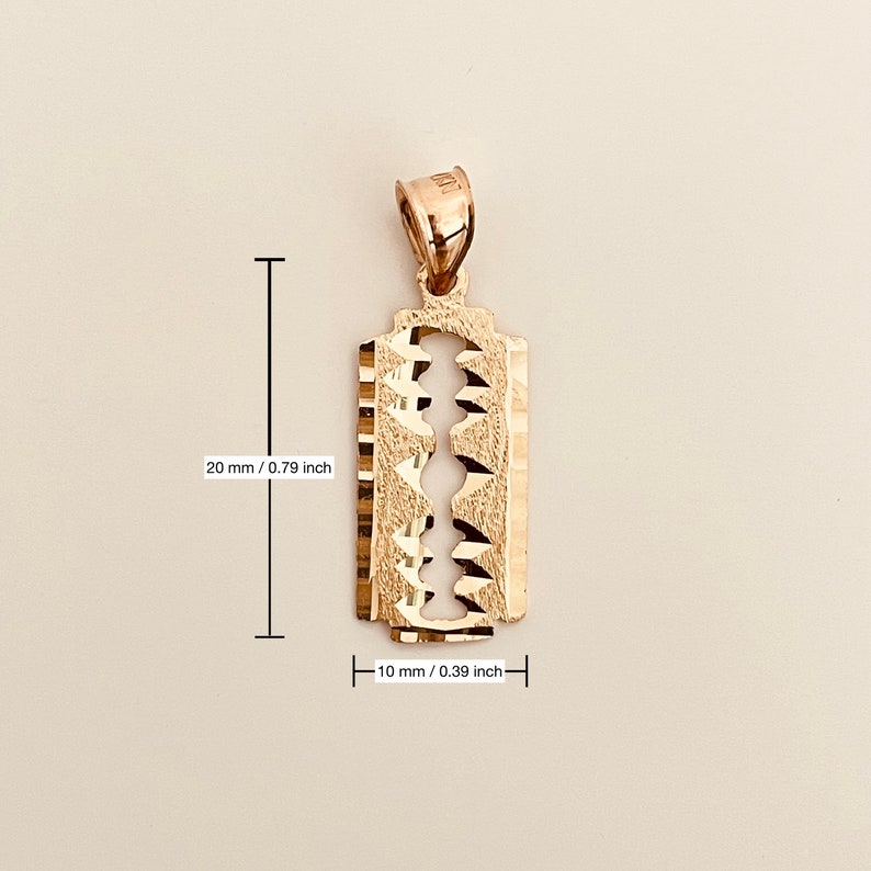 14k Real Gold Razor Blade Pendant/charm Real Gold Razor Blade - Etsy