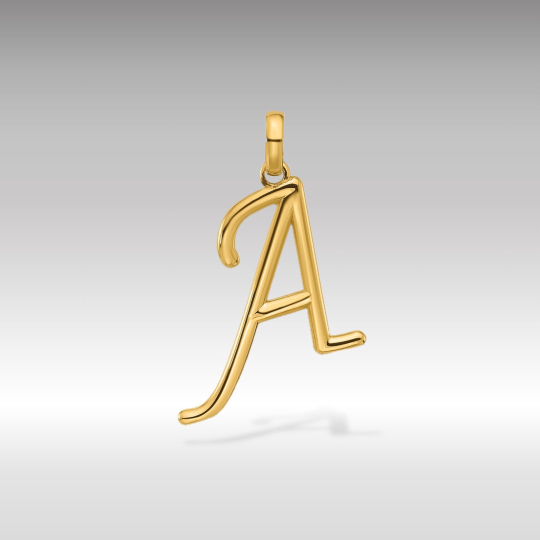 14K Gold Fancy Letter 'A' Charm Pendant Fine Jewelry Personalized ...