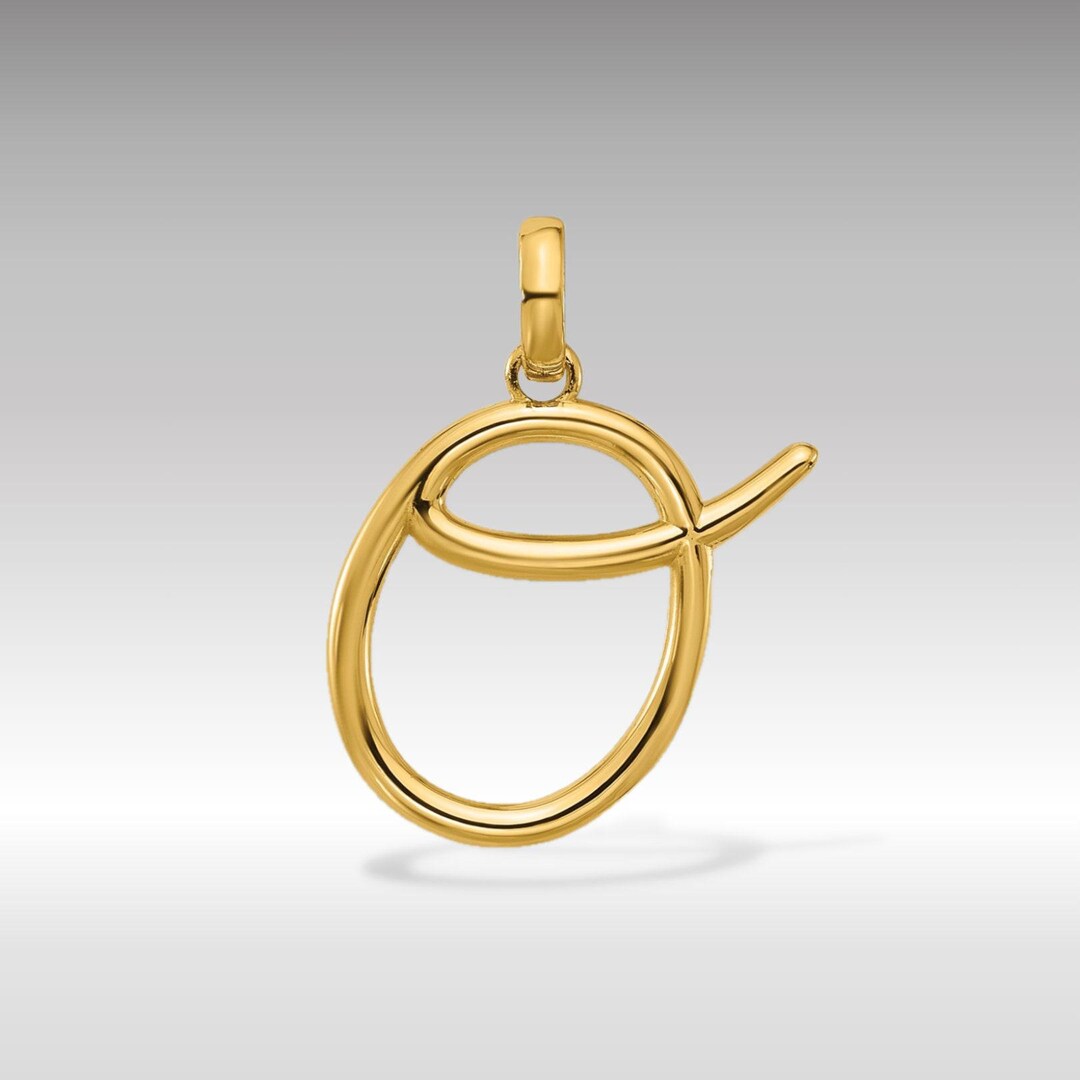 14K Gold Fancy Letter 'O' Charm Pendant - Fine Jewelry Personalized ...