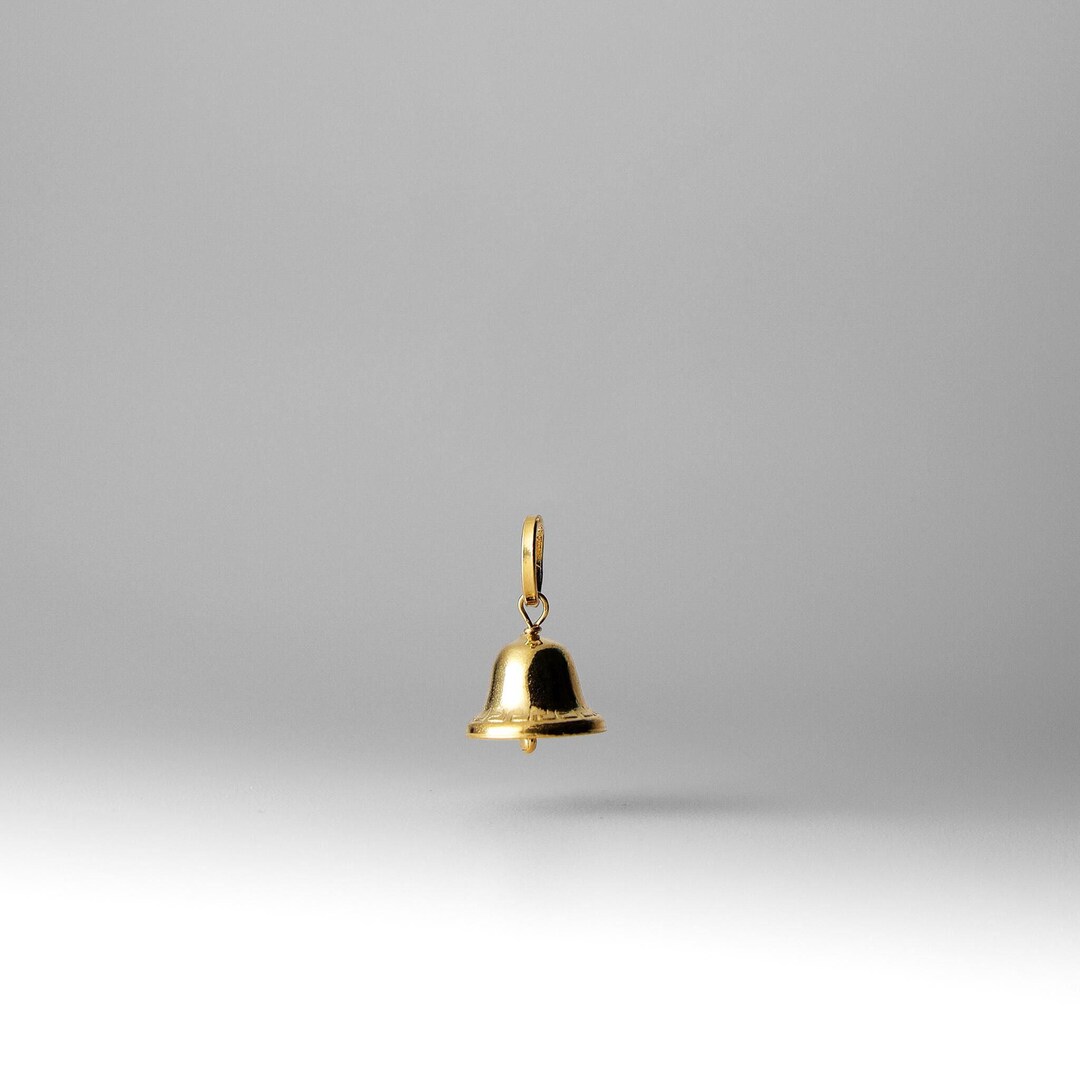 14k Real Gold Bell Pendant/charm- Real 14k Gold Bell Pendant for Him ...