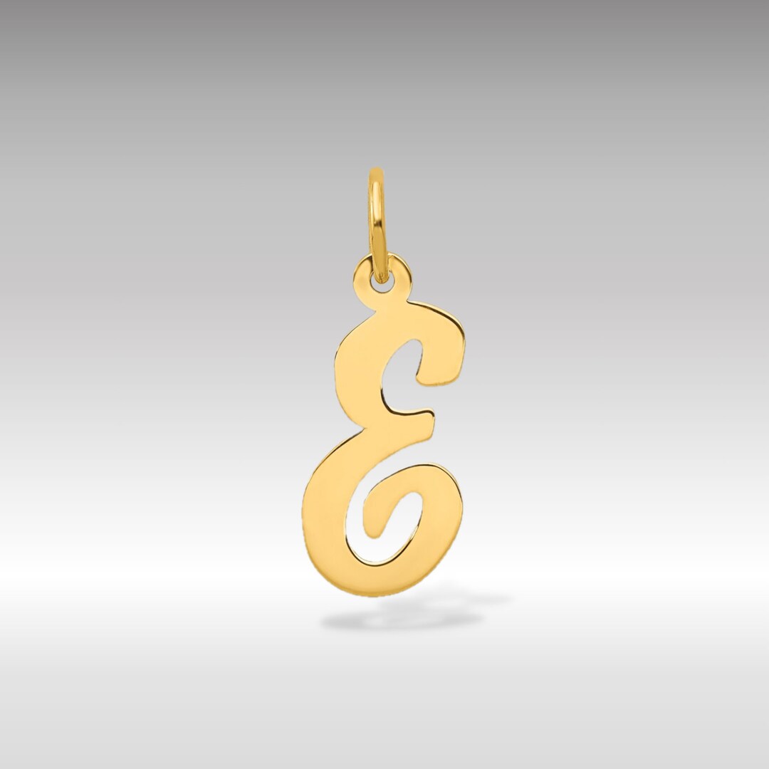 14K Gold Script Letter e Initial Pendant Dainty Personalized Pendant ...