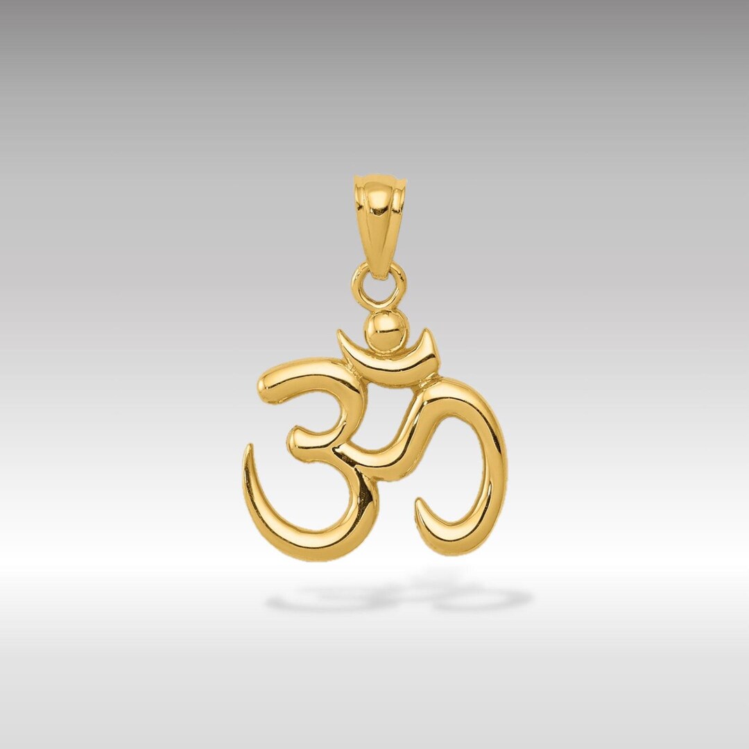 14K Gold Om Pendant Necklace: Spiritual Yoga Aum Jewelry - Etsy