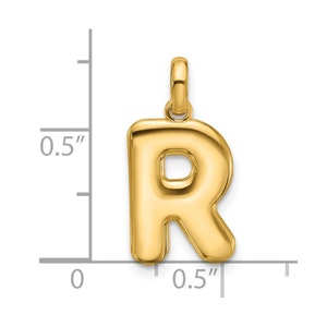 14K Gold Fancy Letter r Initial Pendant Dainty Personalized Pendant for ...