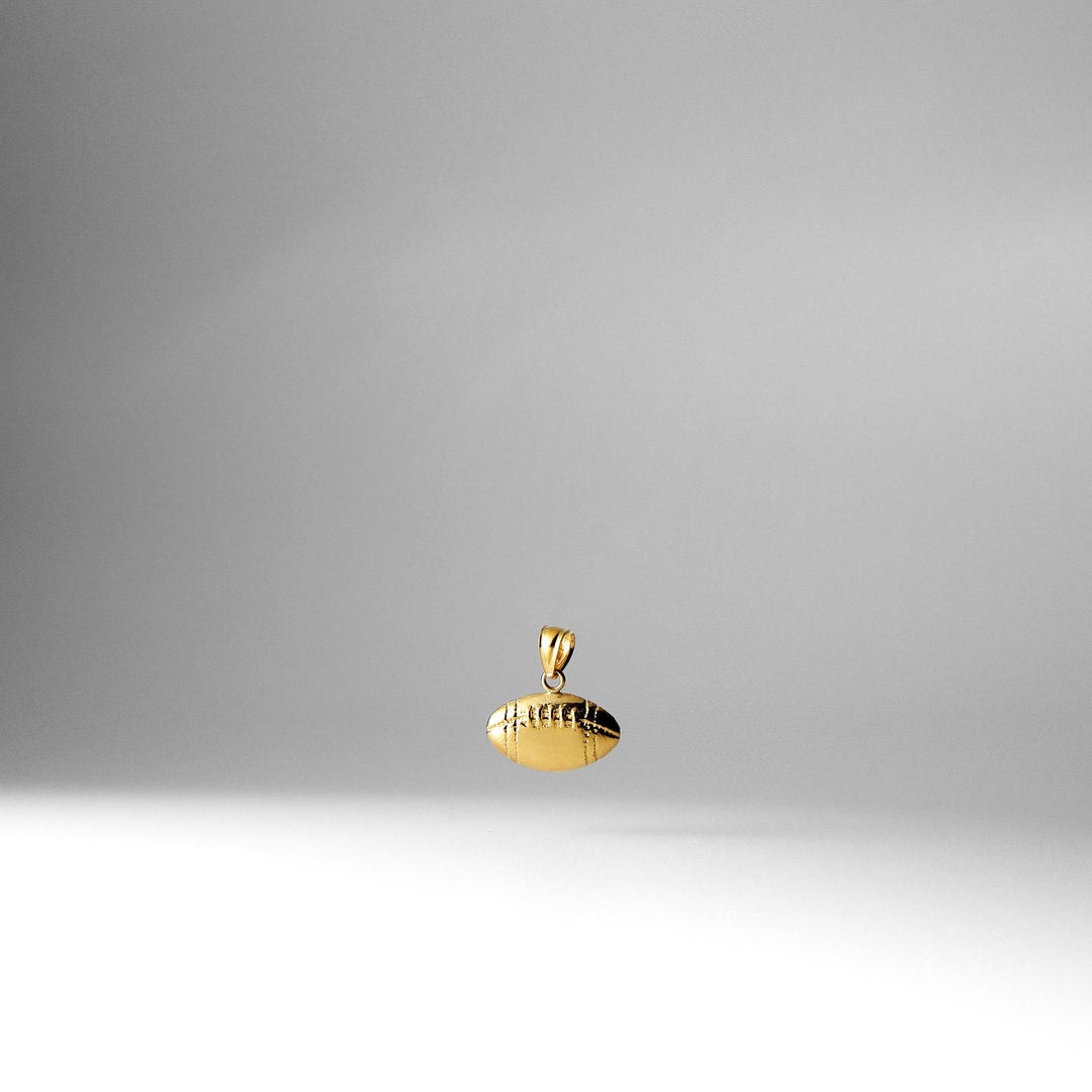 14k Gold Football Pendant Charm- Real Gold Football Necklace Charm for ...