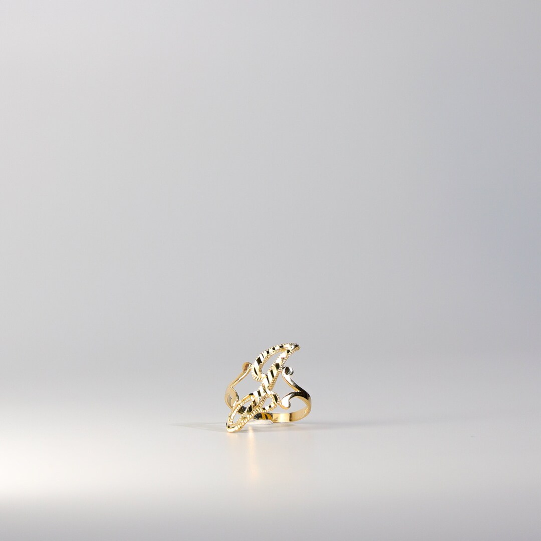 14K Solid Gold j Initial Cursive Ring Real 14k Gold Cursive Initial j ...