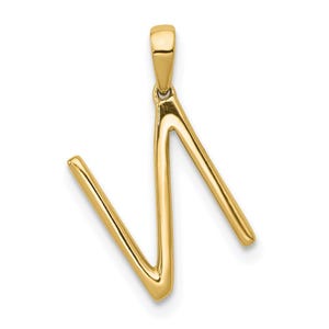 14k Gold Diamond Letter "n" Initial Pendant Necklace – Gold Initial ...