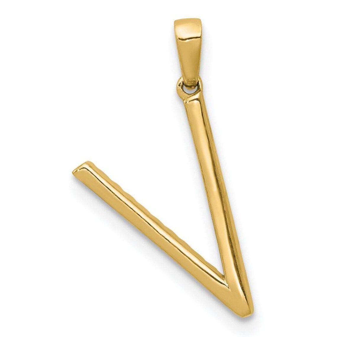 14k Gold Diamond Letter "v" Initial Pendant Necklace – Gold Initial ...
