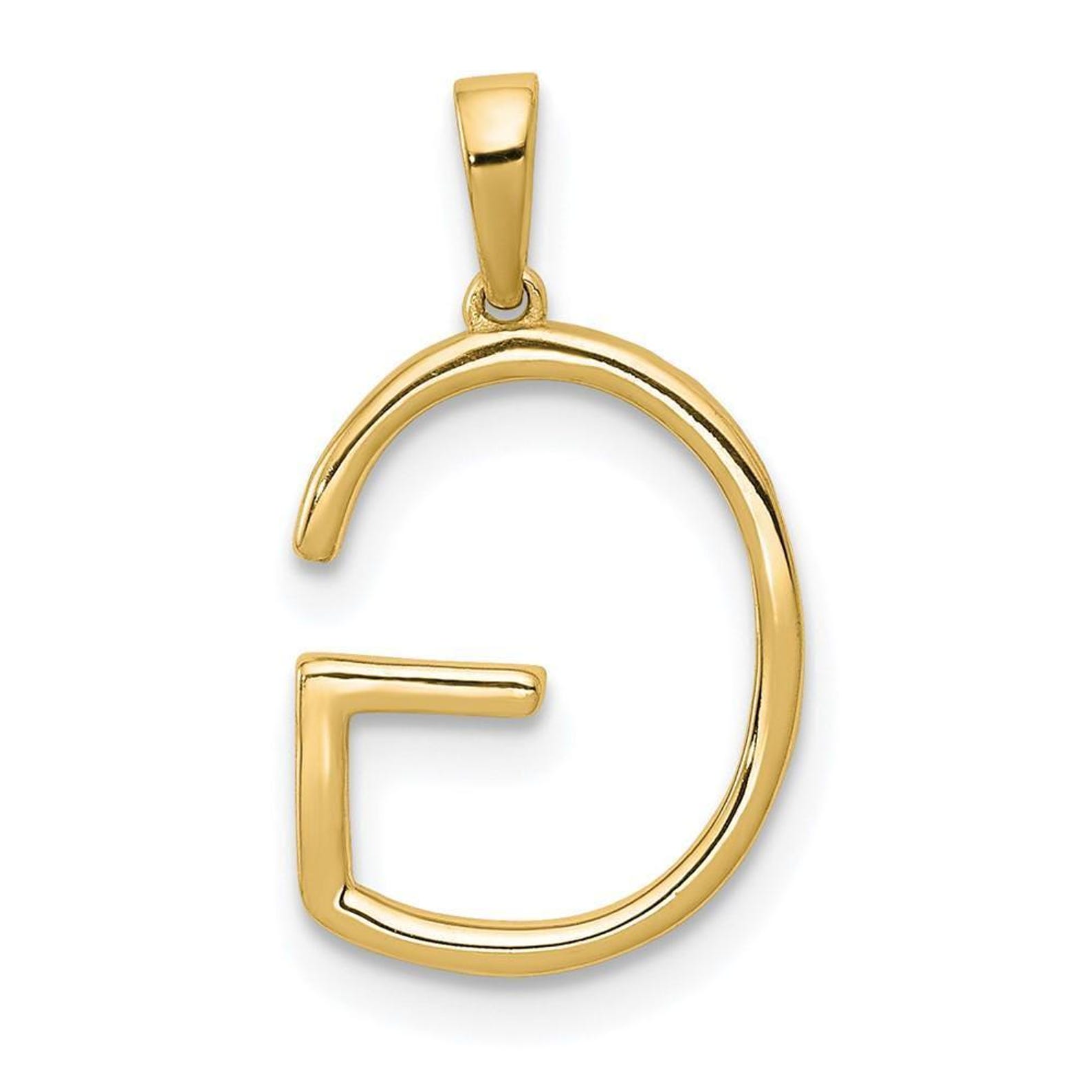 14k Gold Diamond Letter "g" Initial Pendant Necklace – Gold Initial ...