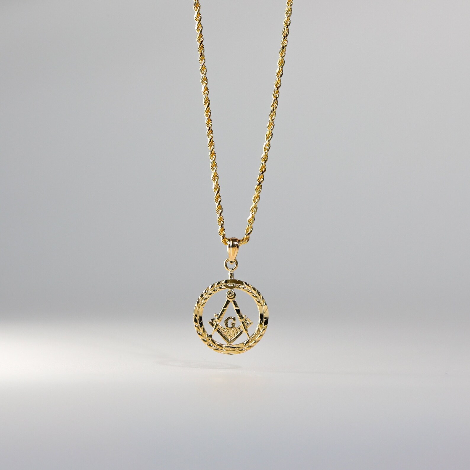 14k Gold Freemason Masonic Pendant Charm Real Dainty Gold - Etsy