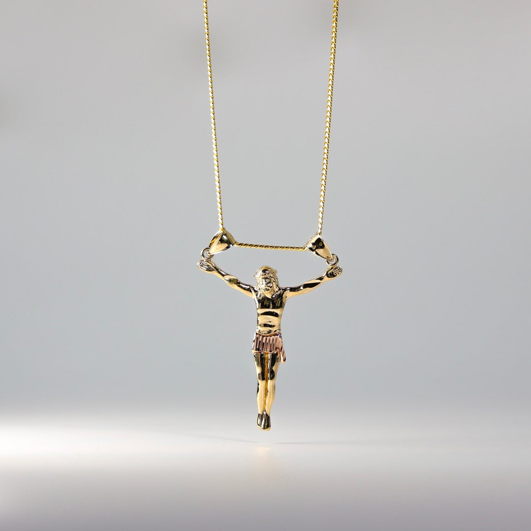 14k Gold Jesus Christ's Body Crucifix Pendant Charm- Real Gold Jesus ...