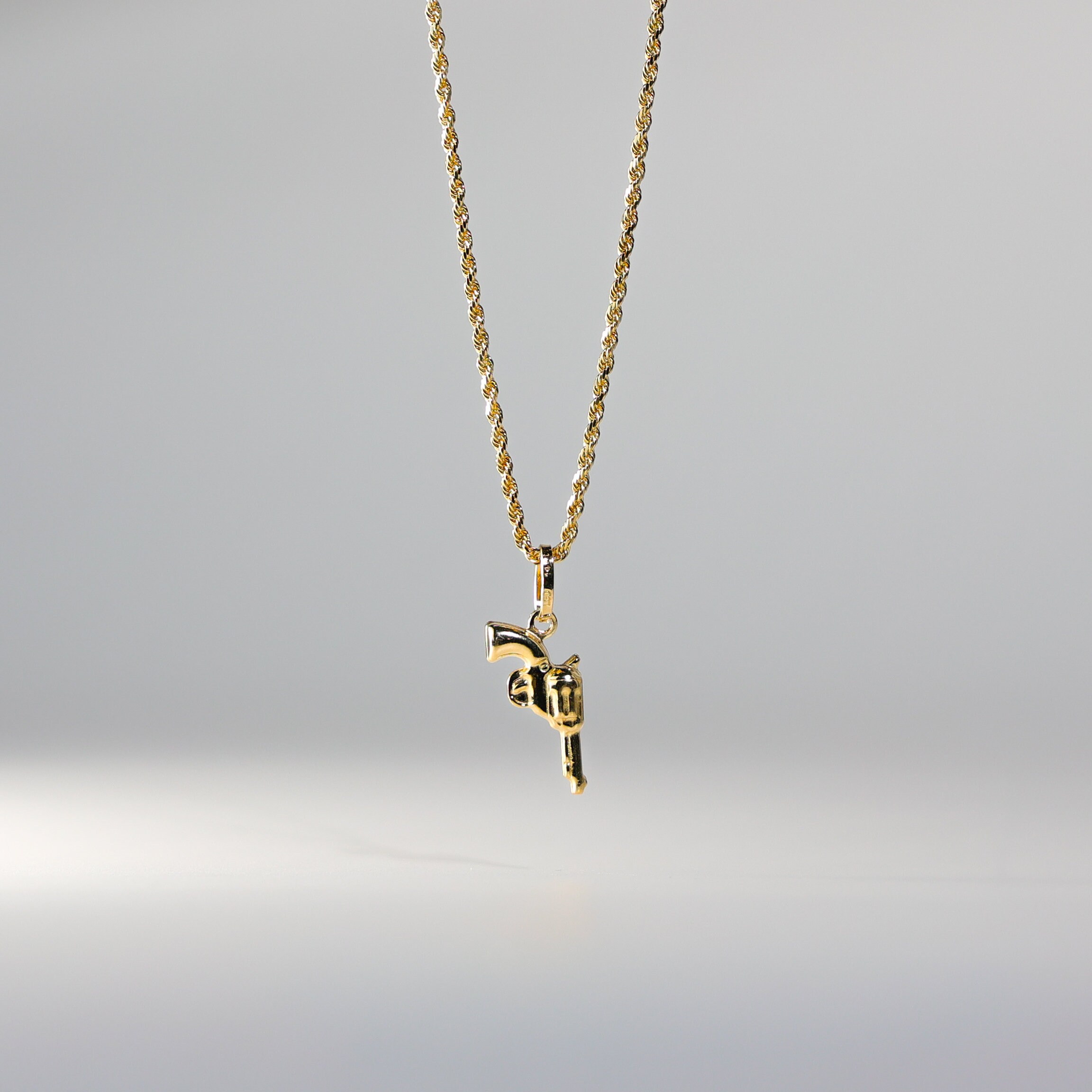 14k Gold Revolver Hand Gun Pendant Charm Dainty Real Gold Gun - Etsy