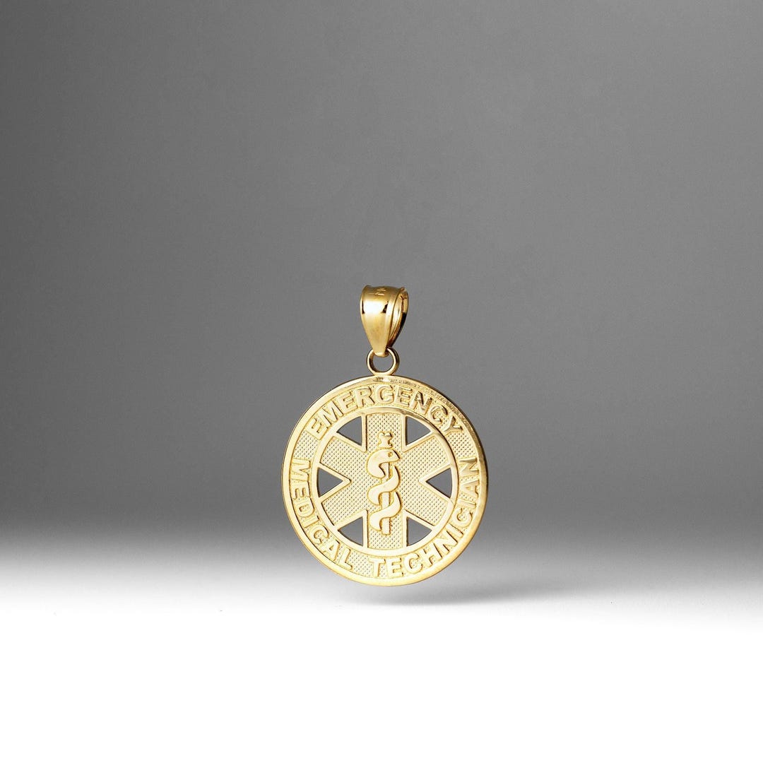 14K Gold EMT Pendant Necklace: First Responder Gift - Etsy