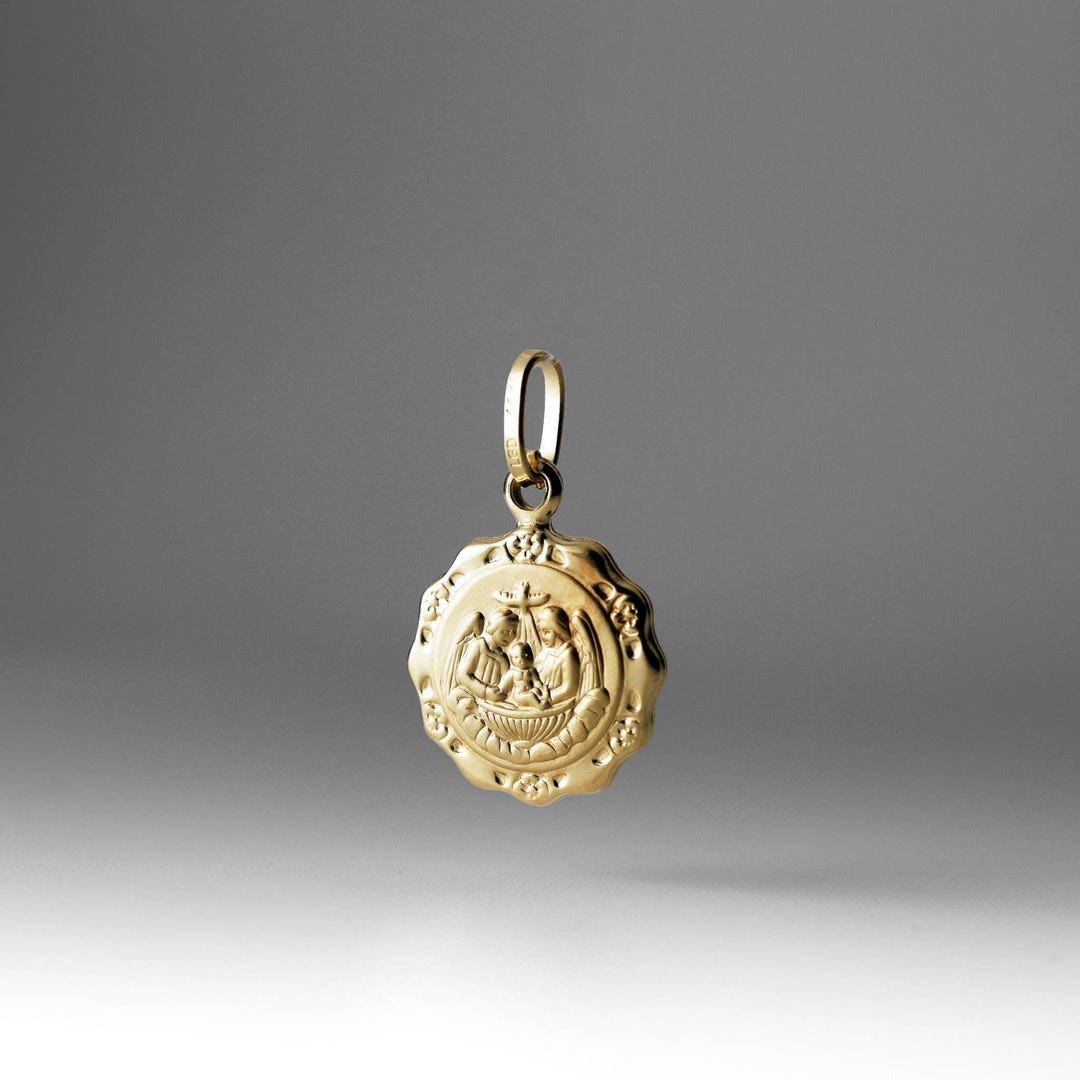 14k Gold Baptism Pendant Charm- Real Gold Baptism Necklace Charm - Etsy