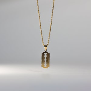14k Real Gold Razor Blade Pendant/charm Real Gold Razor Blade Pendant ...