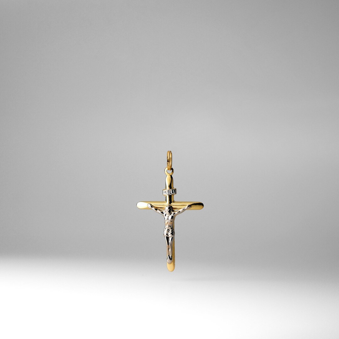 14k Gold Large Crucifix Cross Pendant Charm Real Gold Crucifix Cross ...