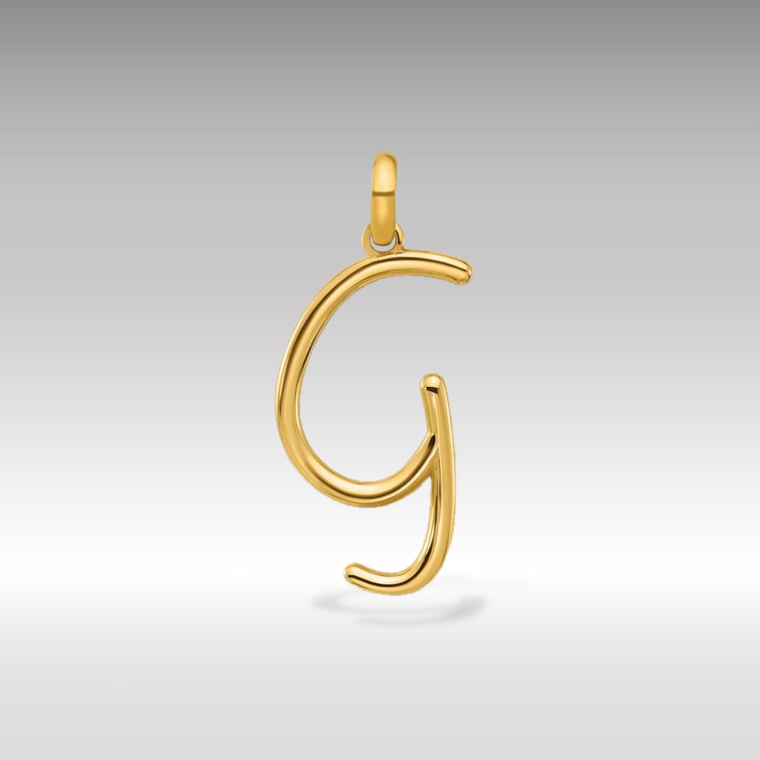 14K Gold Fancy Letter 'G' Charm Pendant Fine Jewelry Personalized Initial Pendant Initial g ...