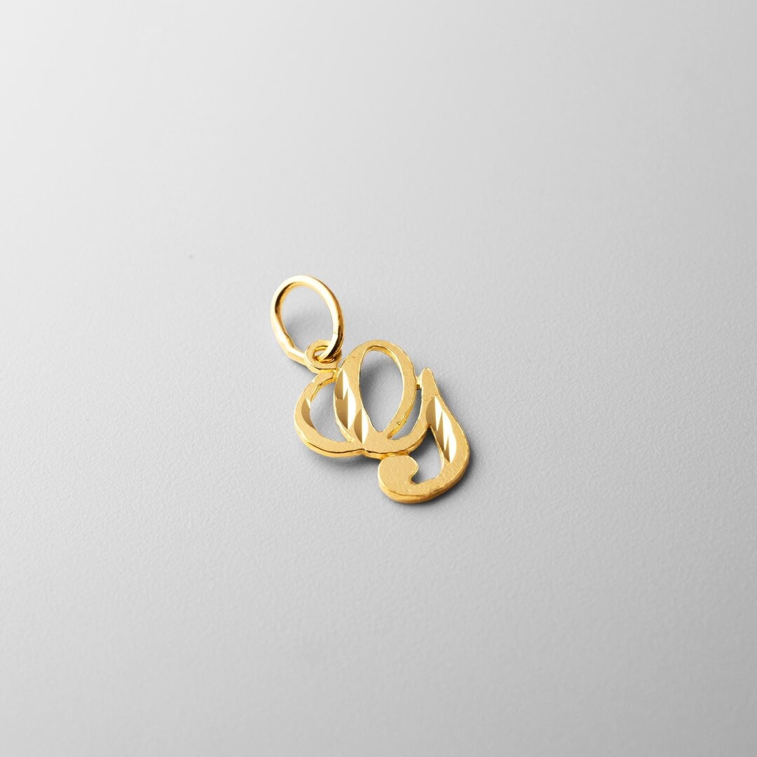 14k Gold g Initial Cursive Pendant Charm Gold Initial g Necklace Charm ...
