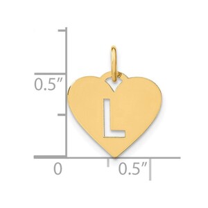 14K Gold Heart Pendant With Letter 'L' - Personalized Elegant Heart ...