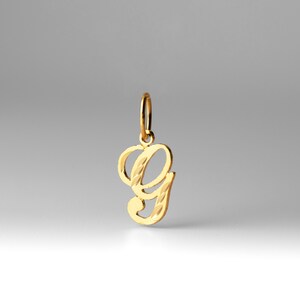 14k Gold "g" Initial Cursive Pendant Charm- Gold Initial "g" Necklace ...
