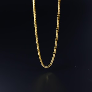 14k Solid Gold Franco Chain Necklace - Italian Crafted 2.2mm Round ...