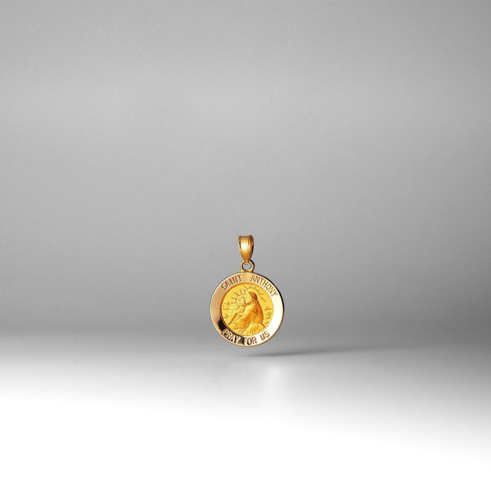 14k Gold St. Anthony Medal Pendant Charm-real Gold St. Anthony Medal ...