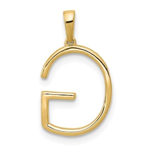 14k Gold Diamond Letter g Initial Pendant Necklace Gold Initial Necklace Real Diamond g Charm ...
