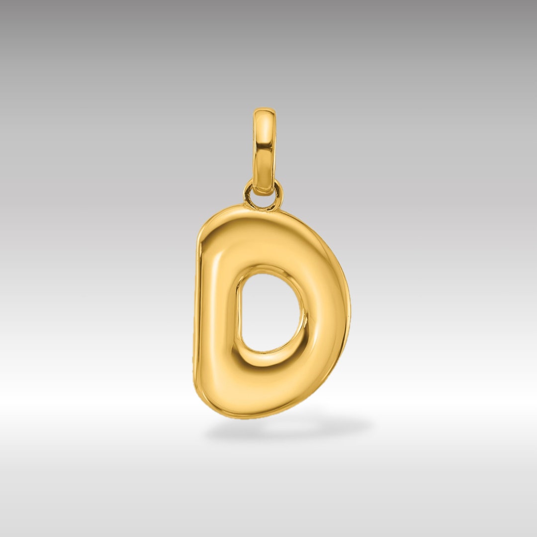 14K Gold Fancy Letter d Initial Pendant Dainty Personalized Pendant for ...