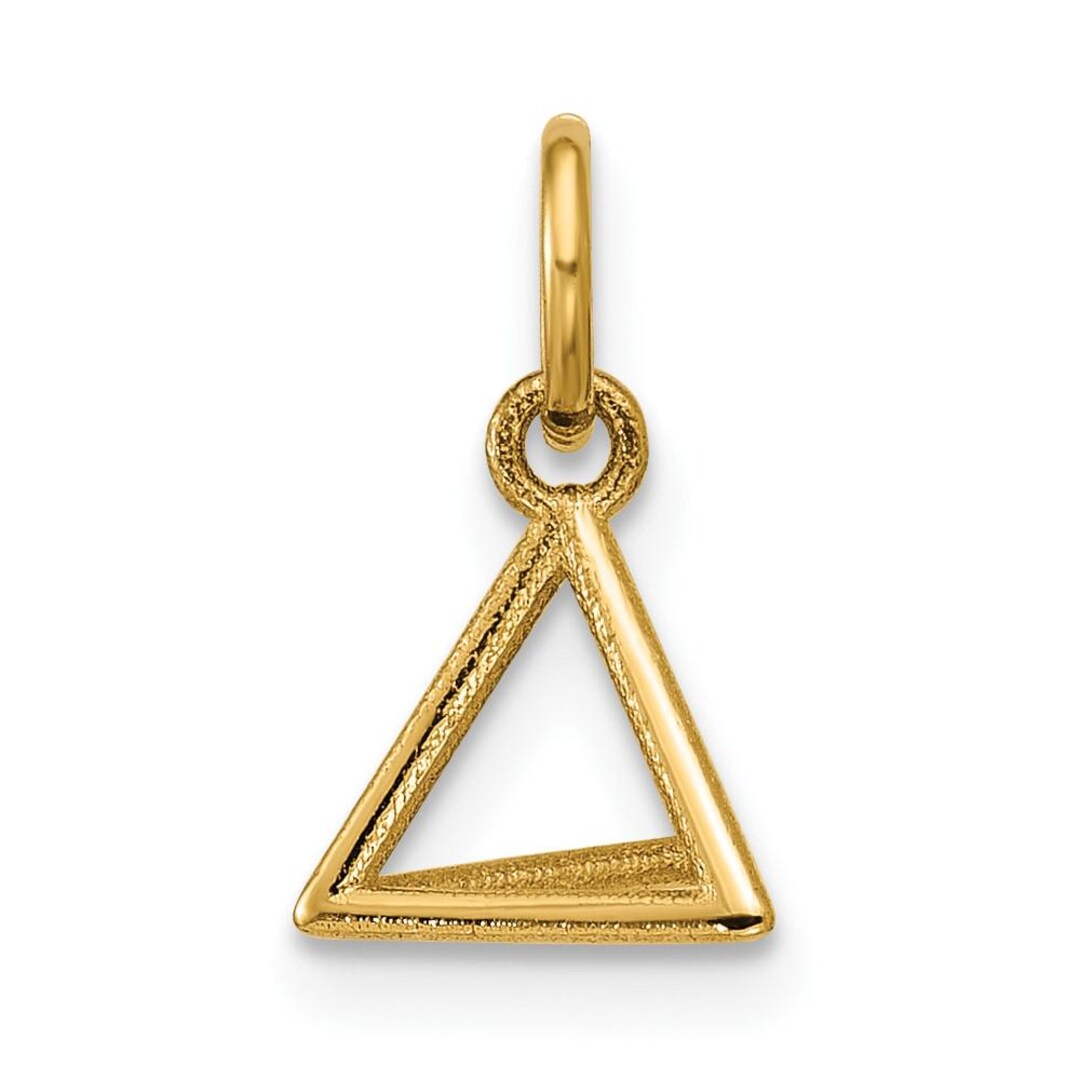 14k Gold Triangular Pyramid Shape Pendant Necklace – Minimalist ...