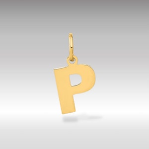 14K Gold Block Letter p Initial Pendant Dainty Personalized Pendant for ...
