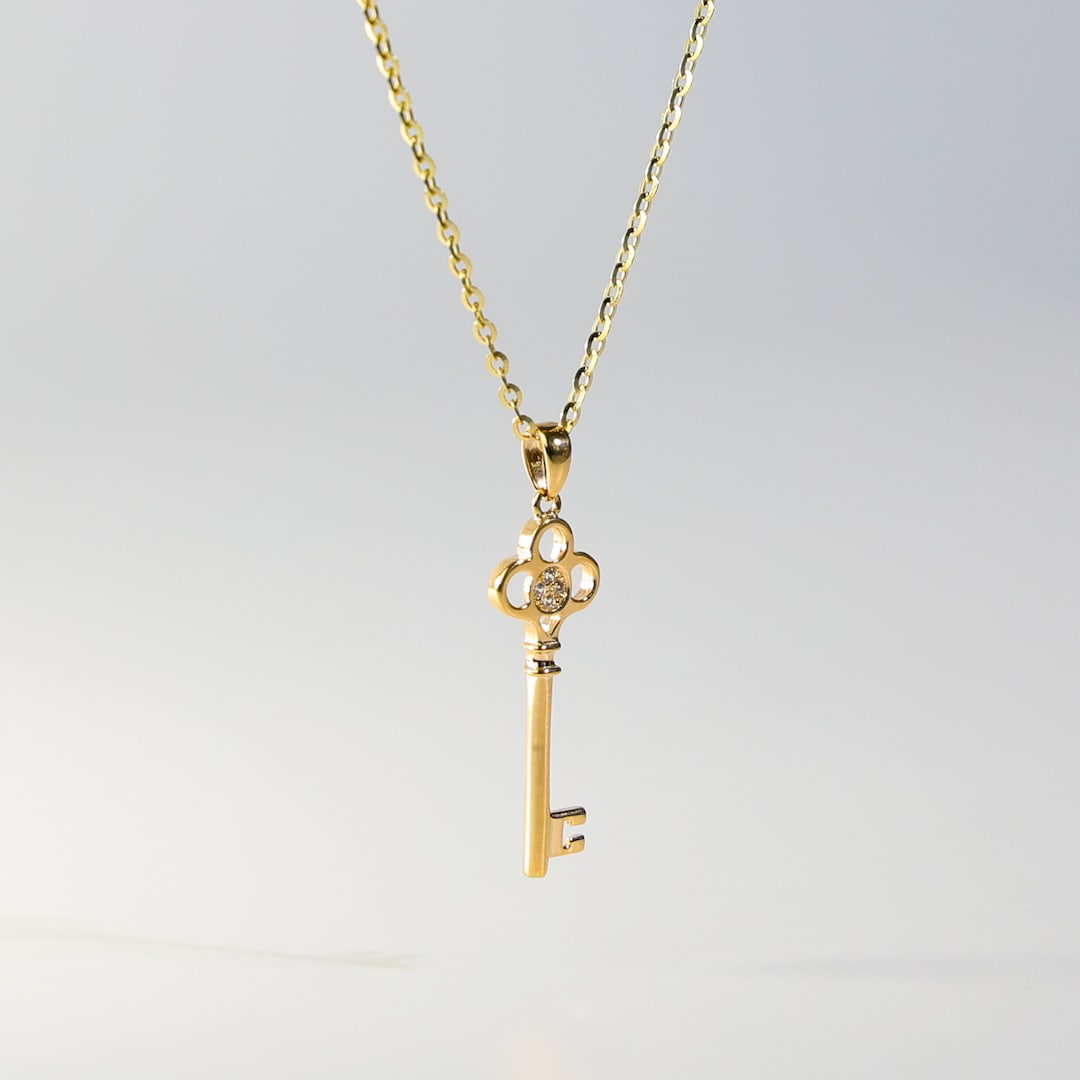 14k Gold Key Pendant Charm Real Gold Key Necklace Charm - Etsy