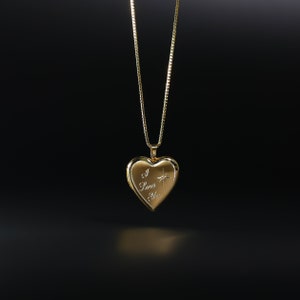 14k Gold Heart Locket With I Love You Engraved Pendant Charm Gold Large ...