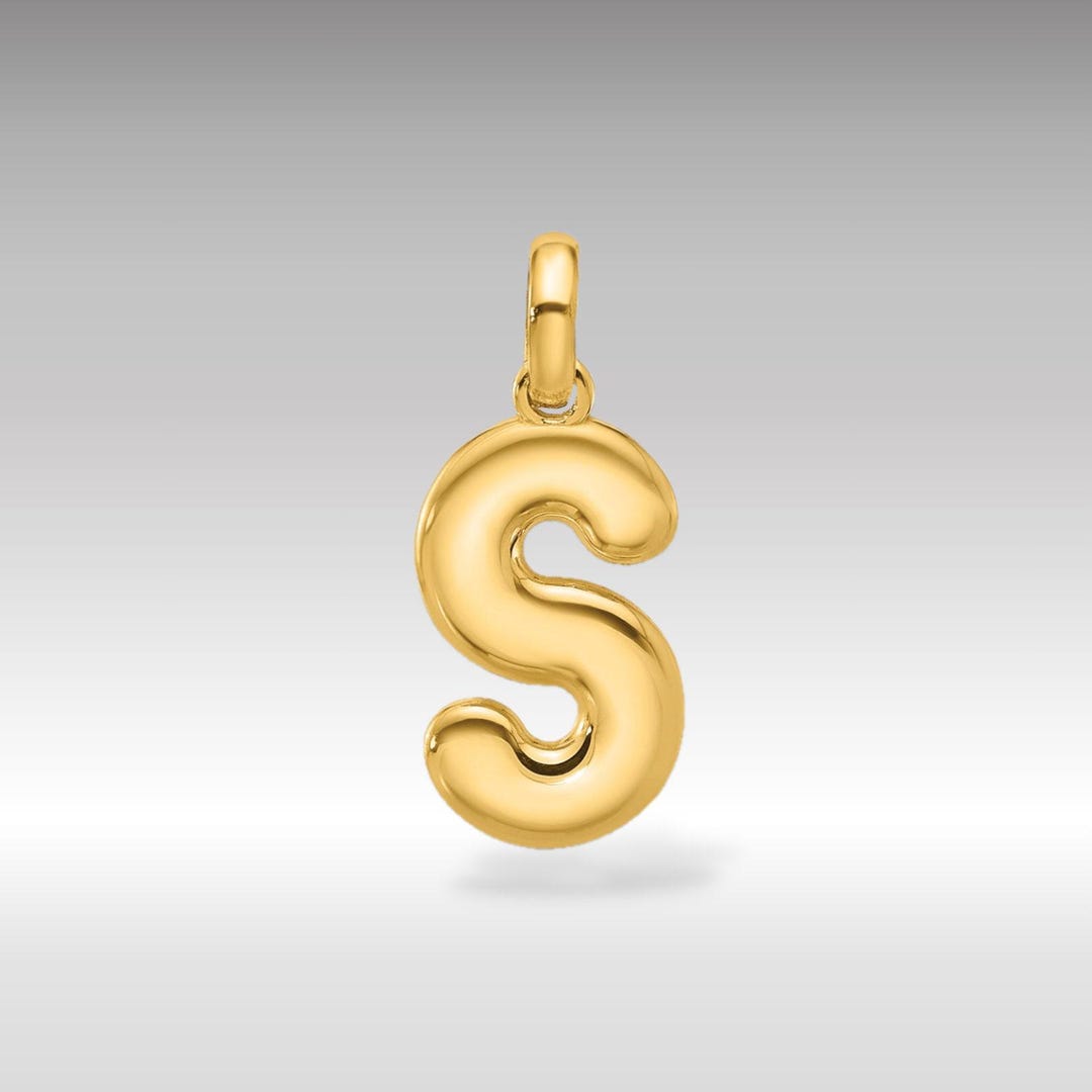 14K Gold Fancy Letter "s" Initial Pendant - Dainty Personalized Pendant ...
