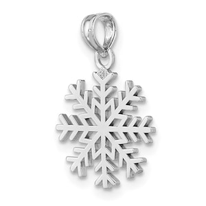 14K White Gold Snowflake Charm Pendant Elegant Winter-inspired Pendant ...
