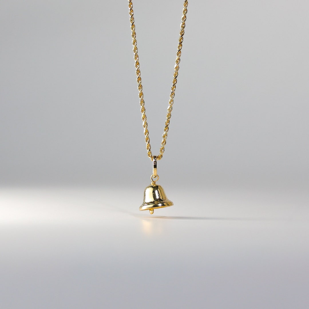 14k Real Gold Bell Pendant/charm Real 14k Gold Bell Pendant for Him/her ...