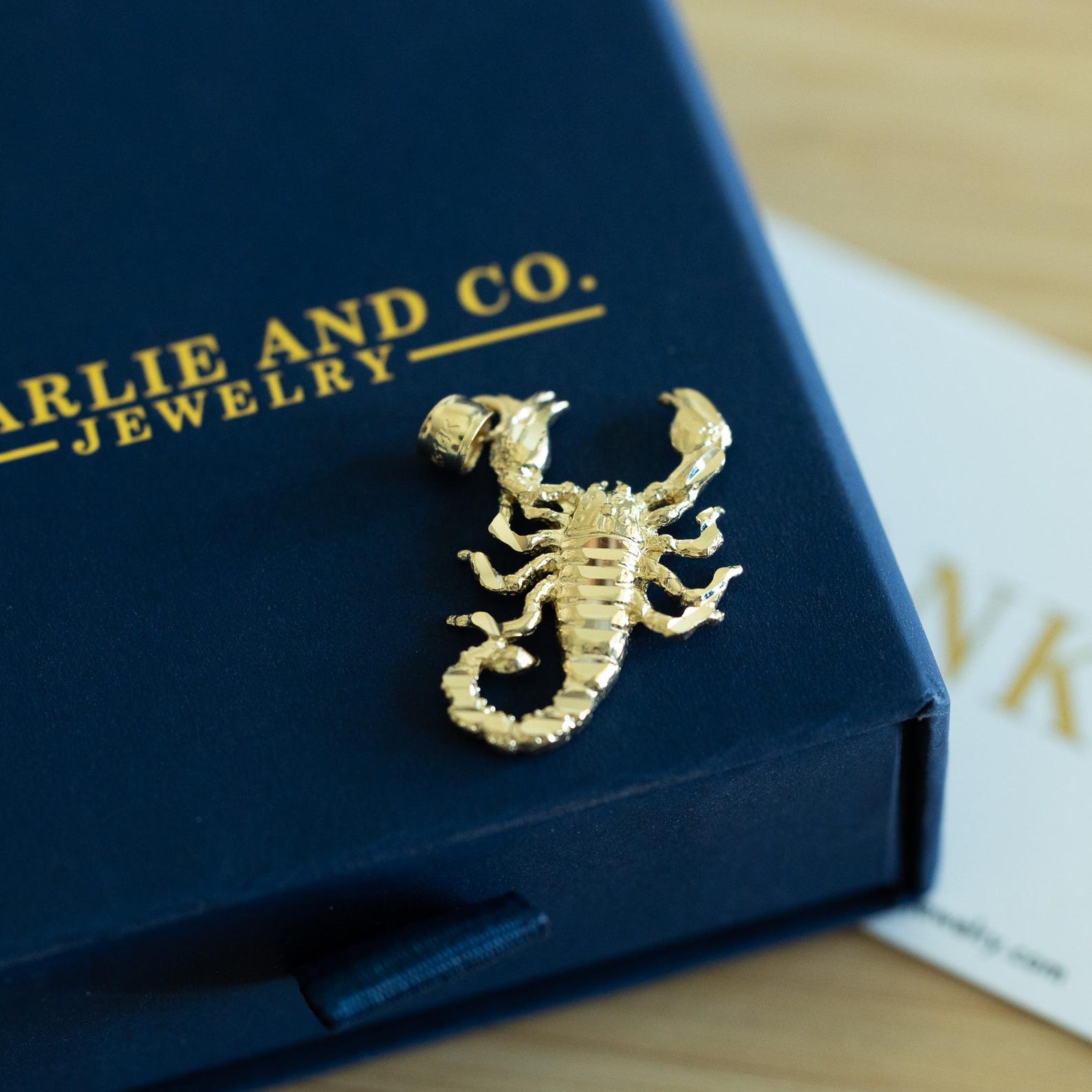14K Gold Large Scorpion Pendant Necklace: Scorpio Zodiac Charm, Fine ...
