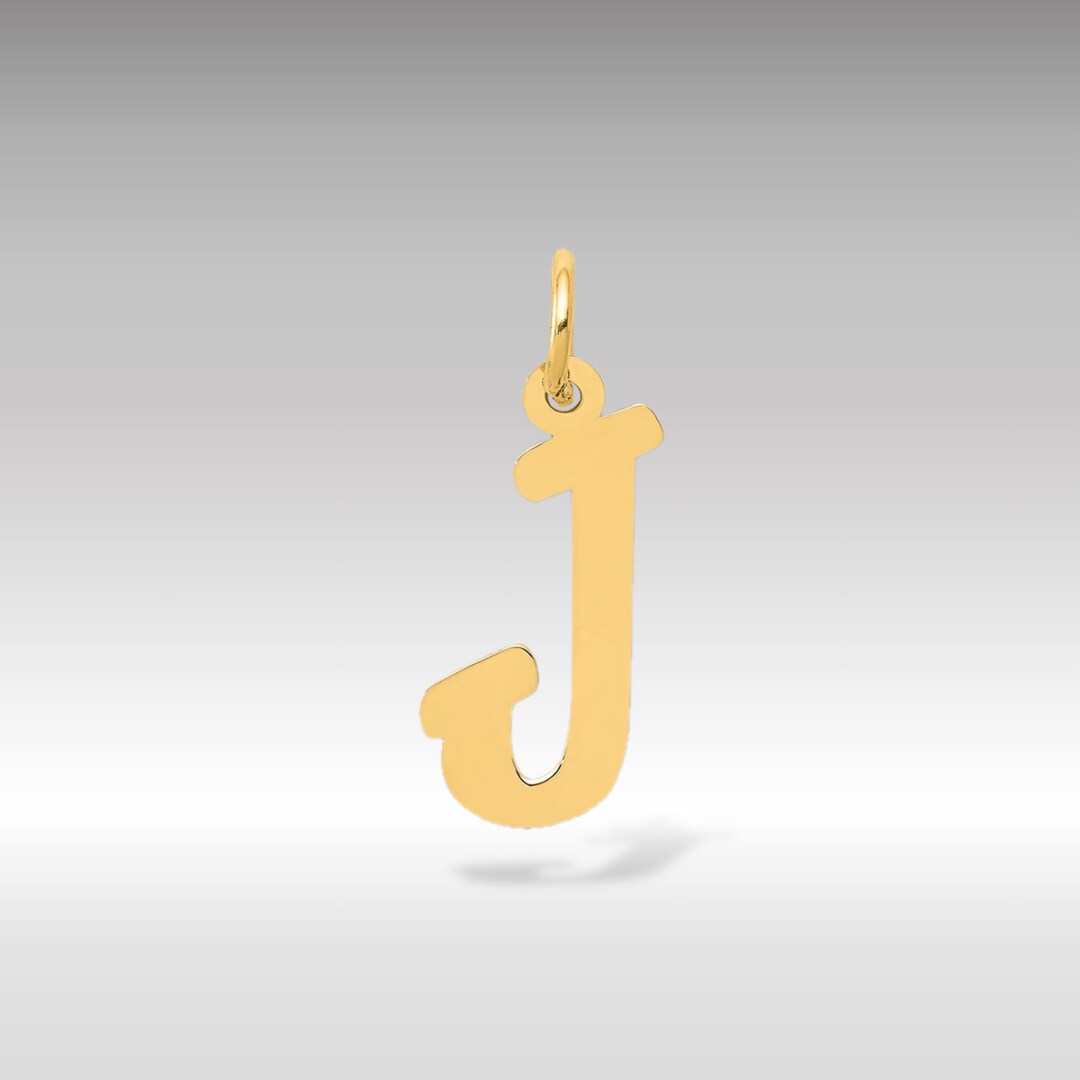 14K Gold Script Letter j Initial Pendant Dainty Personalized Pendant ...