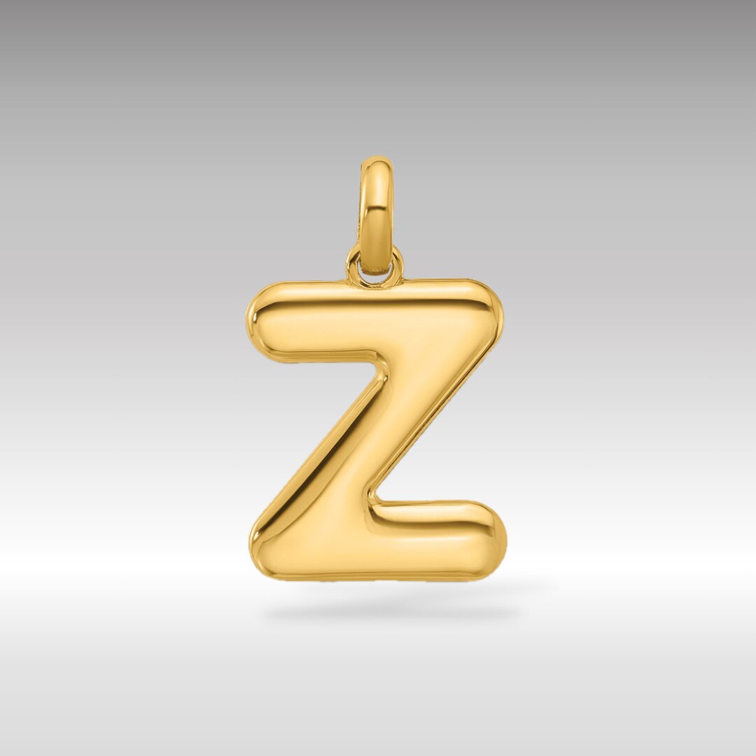 14K Gold Fancy Letter z Initial Pendant Dainty Personalized Pendant for ...