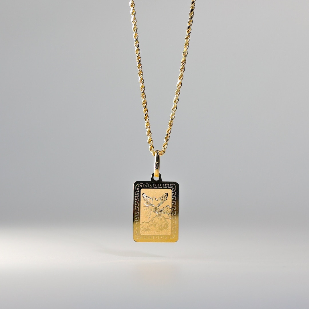 14k Gold Baby Baptism Plate Pendant Charm-real Gold Baptism Necklace ...