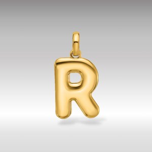 14K Gold Fancy Letter r Initial Pendant Dainty Personalized Pendant for ...