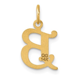 14K Gold Elegant Letter 'B' Charm Pendant Fine Jewelry Personalized ...
