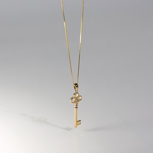 14k Gold Key Pendant Charm Real Gold Key Necklace Charm - Etsy