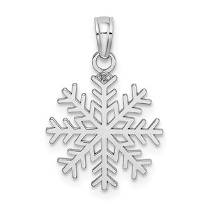14K White Gold Snowflake Charm Pendant Elegant Winter-inspired Pendant ...